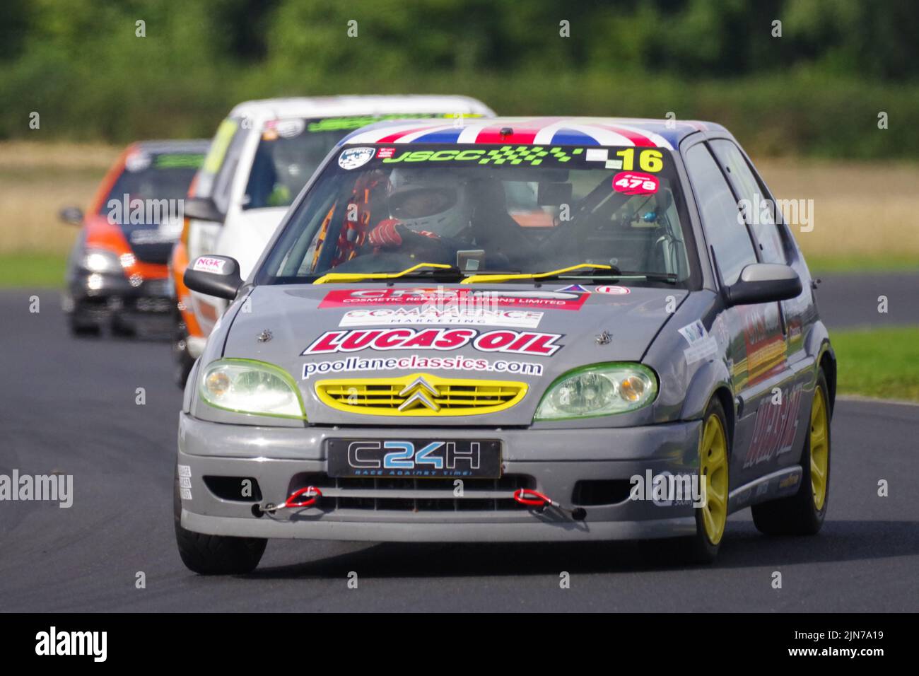 Croft, England, 6 August 2022. Jacob Heap driving a Citroen Saxo VTR in ...