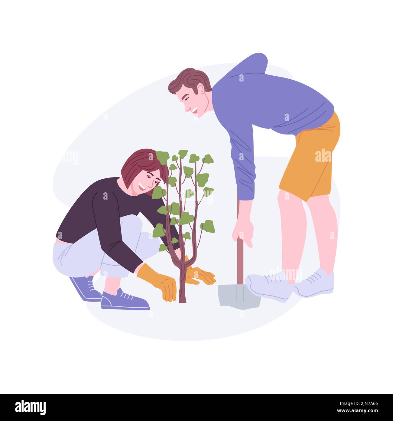 Plant urban greenery isolated cartoon vector illustrations Stock Vector ...