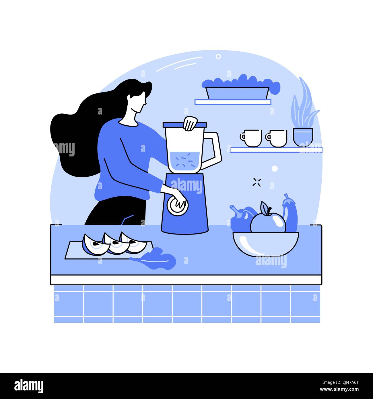 Making a smoothie isolated cartoon vector illustrations Stock Vector ...