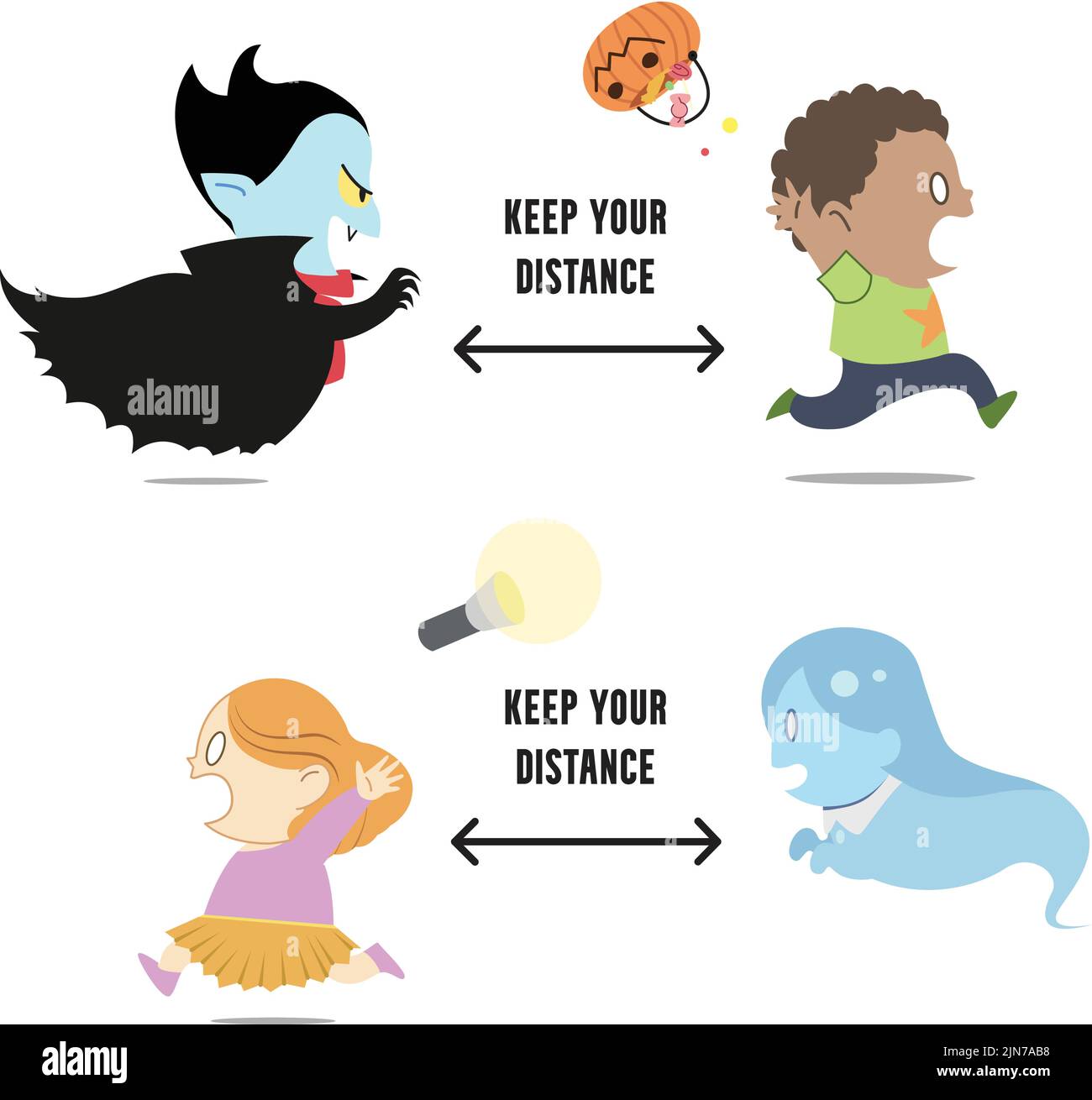 Keep your distance during Halloween. Preventing from covid19 by social ...