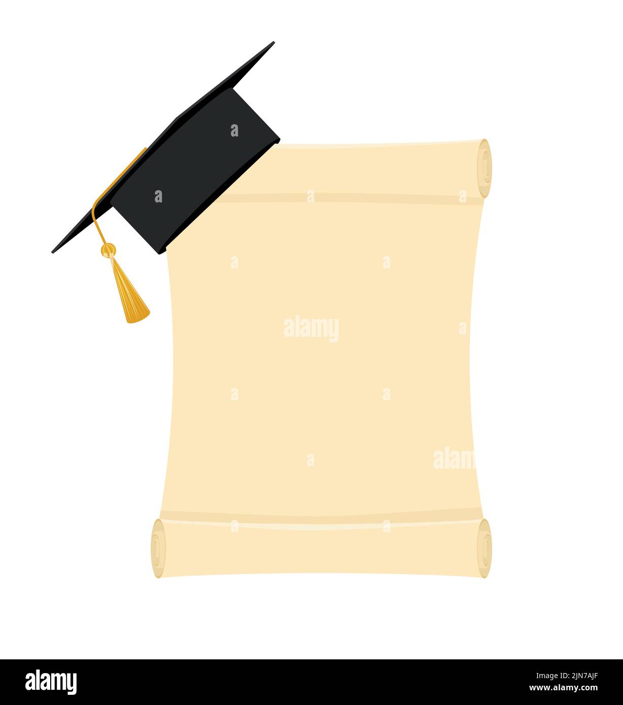 Vector illustration in the flat style. Academic graduation cap isolated ...