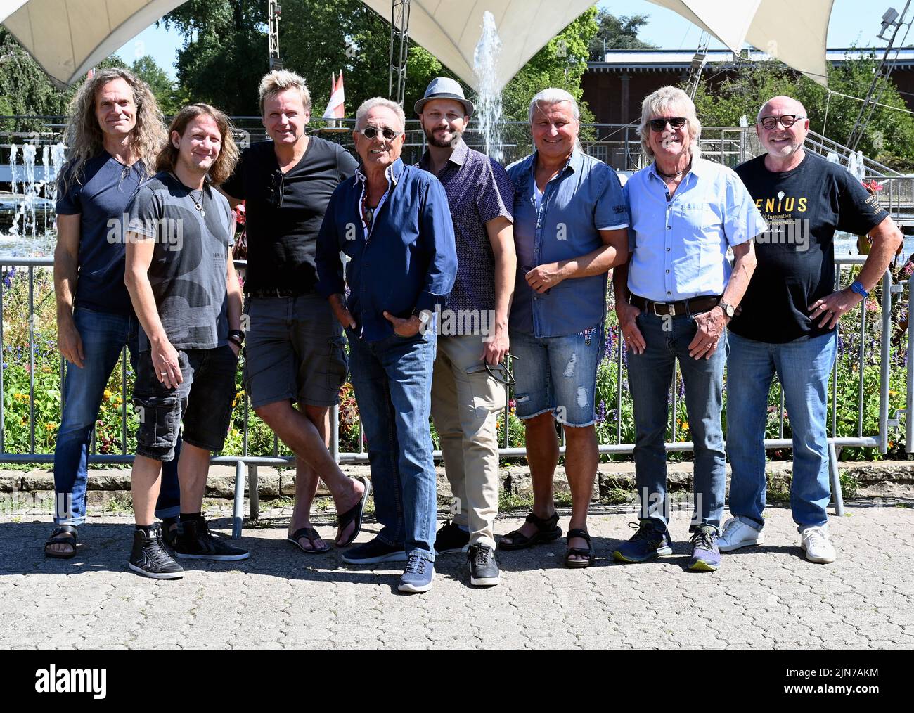 Cologne, Germany. 09th Aug, 2022. The Cologne band Bläck Fööss poses at ...