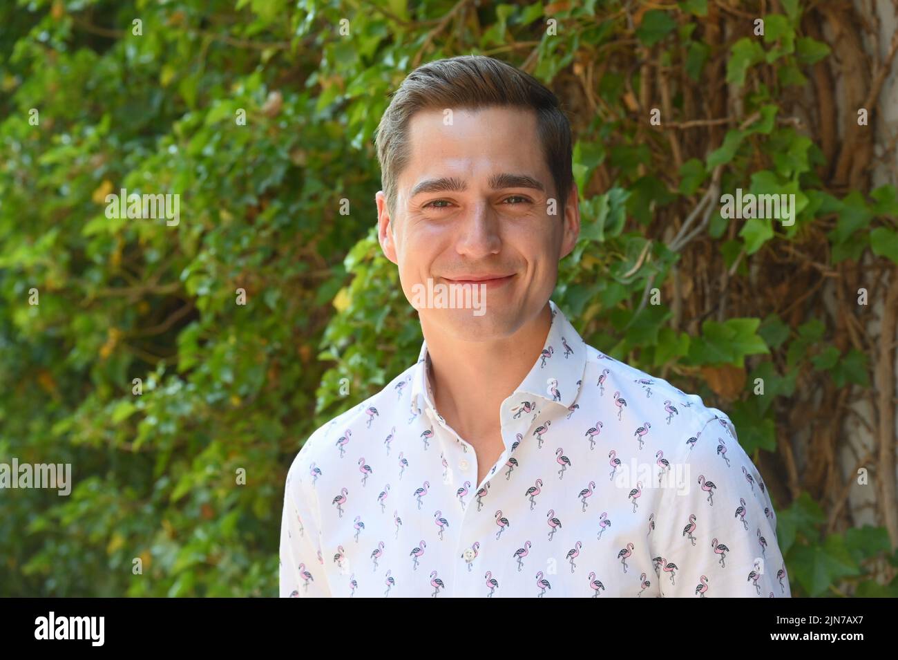 Cologne, Germany. 08th Aug, 2022. Actor Timothy Boldt poses at the big fan meeting and award ...