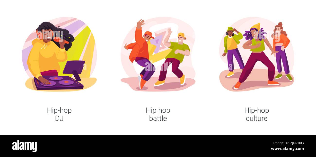 Hip-hop culture isolated cartoon vector illustration set Stock Vector ...