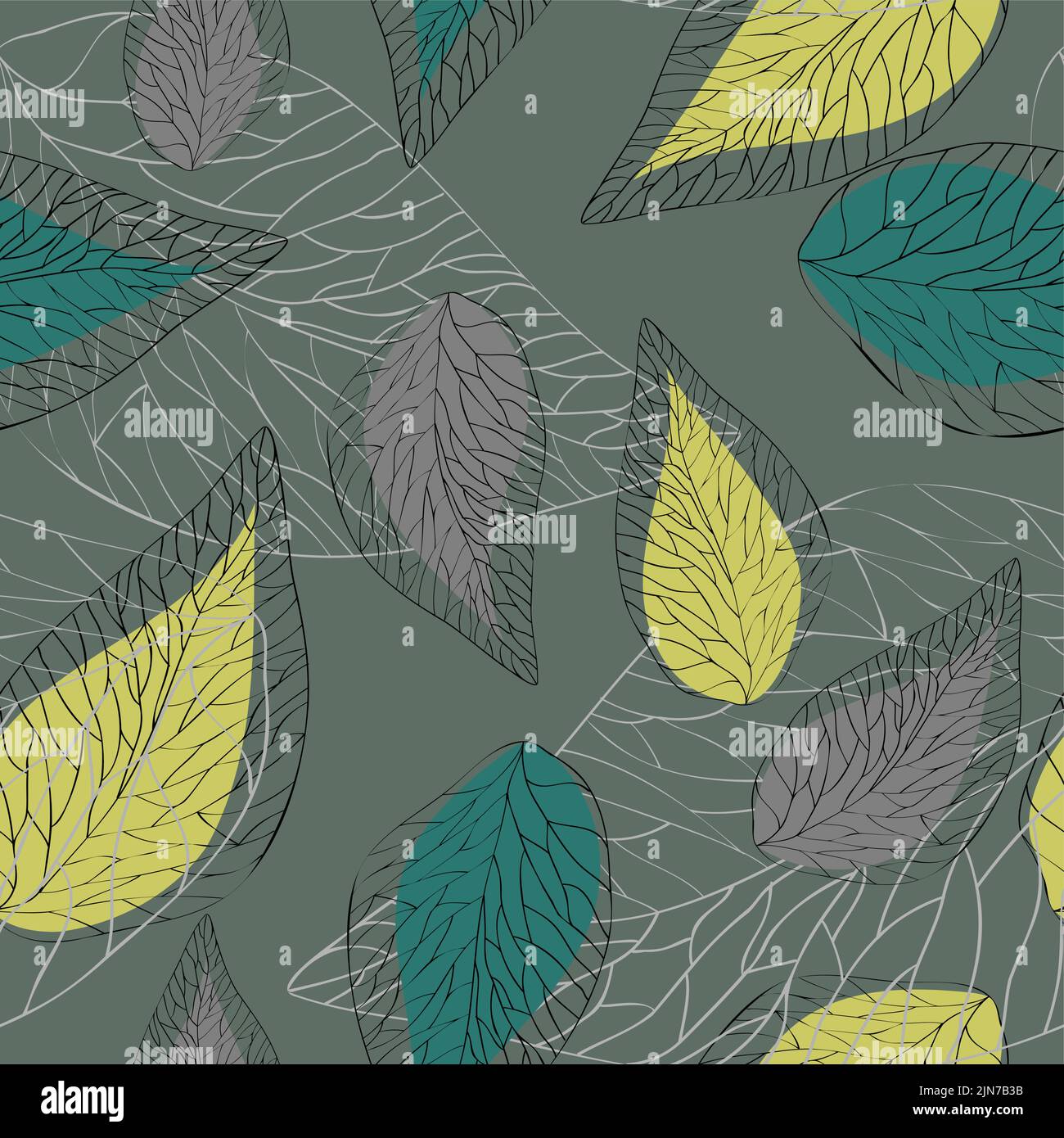 Seamless pattern abstract leaf. Vector fabric seamless pattern. Design ...