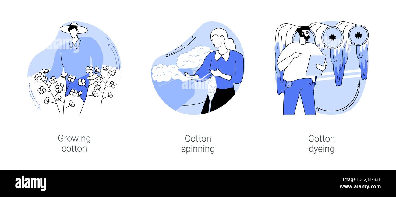 Cotton farm isolated cartoon vector illustrations se Stock Vector Image ...