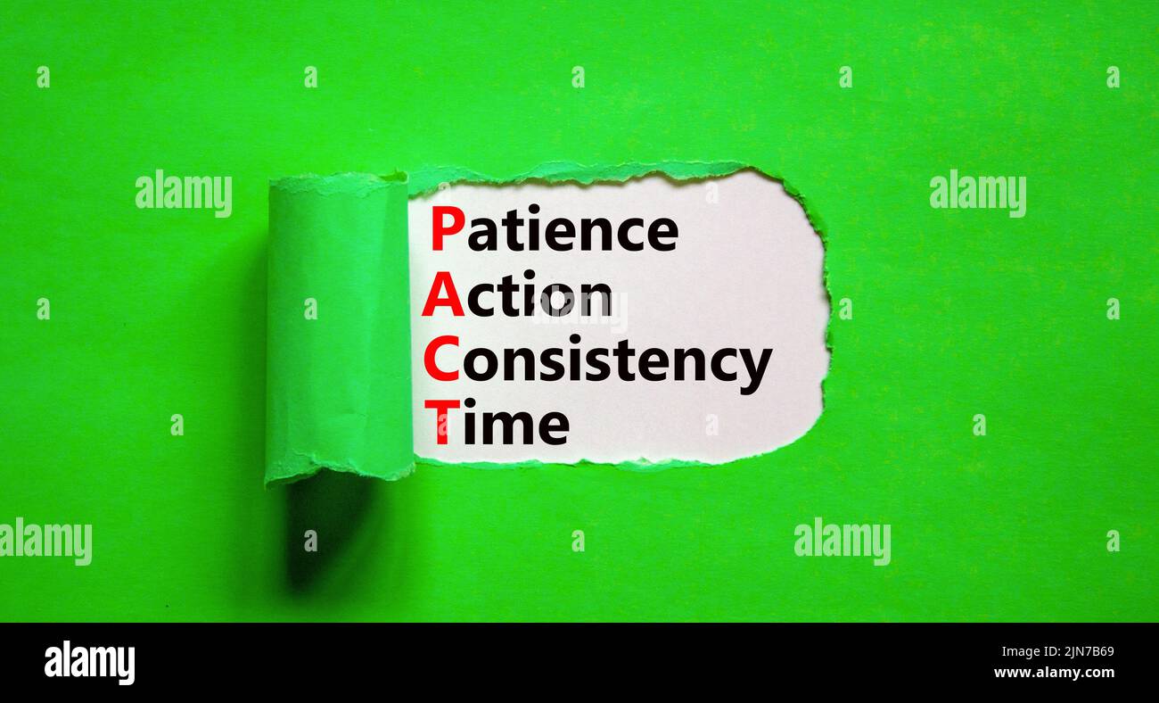 PACT patience action consistency time symbol. Concept words PACT ...