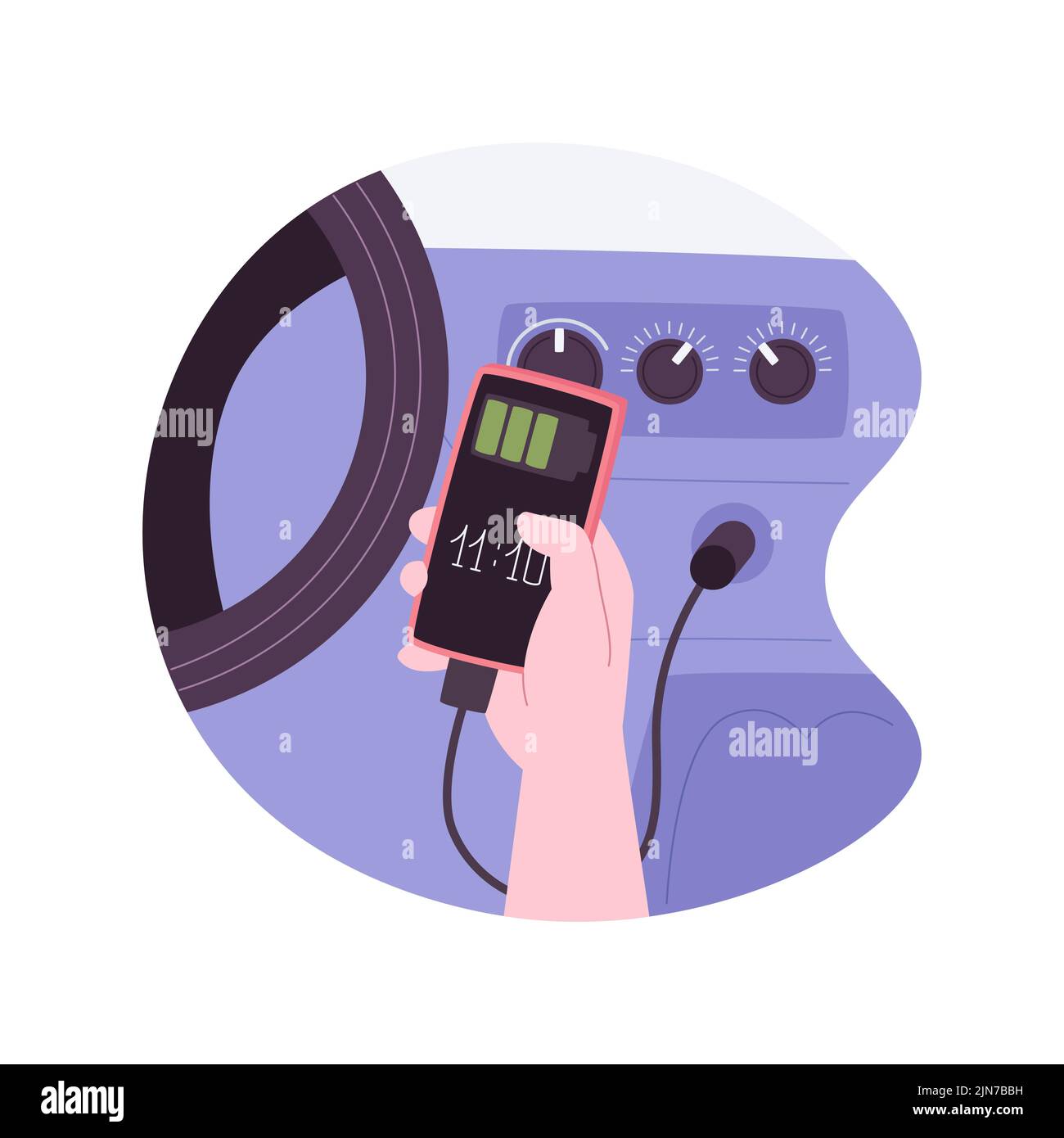 Car charger isolated cartoon vector illustrations Stock Vector Image ...