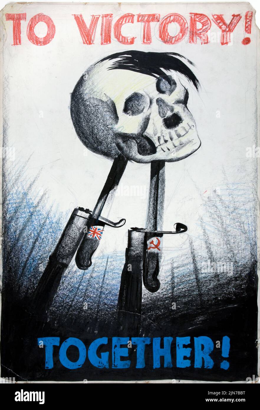 Vintage 1940s ww2 russian propaganda poster hi-res stock photography ...