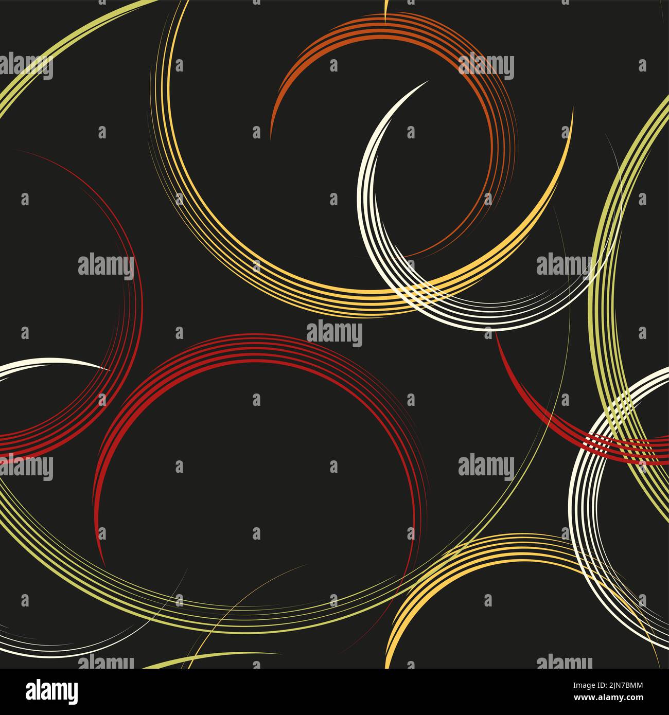 Abstract Black Seamless Pattern On Colorful Background Vector Drawing Line Art Abstract Lines