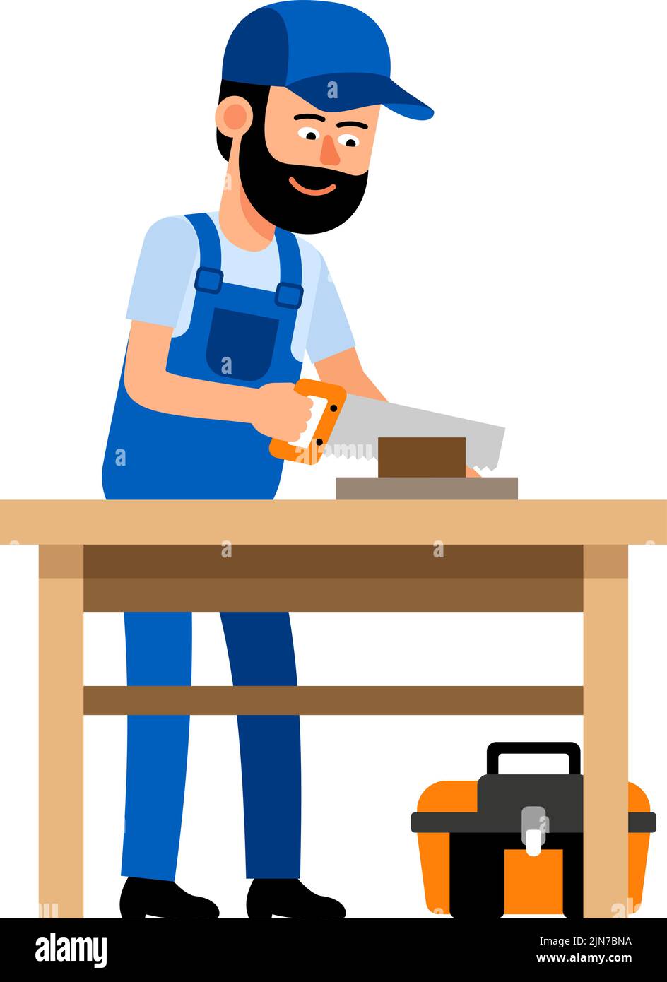 Carpenter man cartoon Cut Out Stock Images & Pictures - Alamy