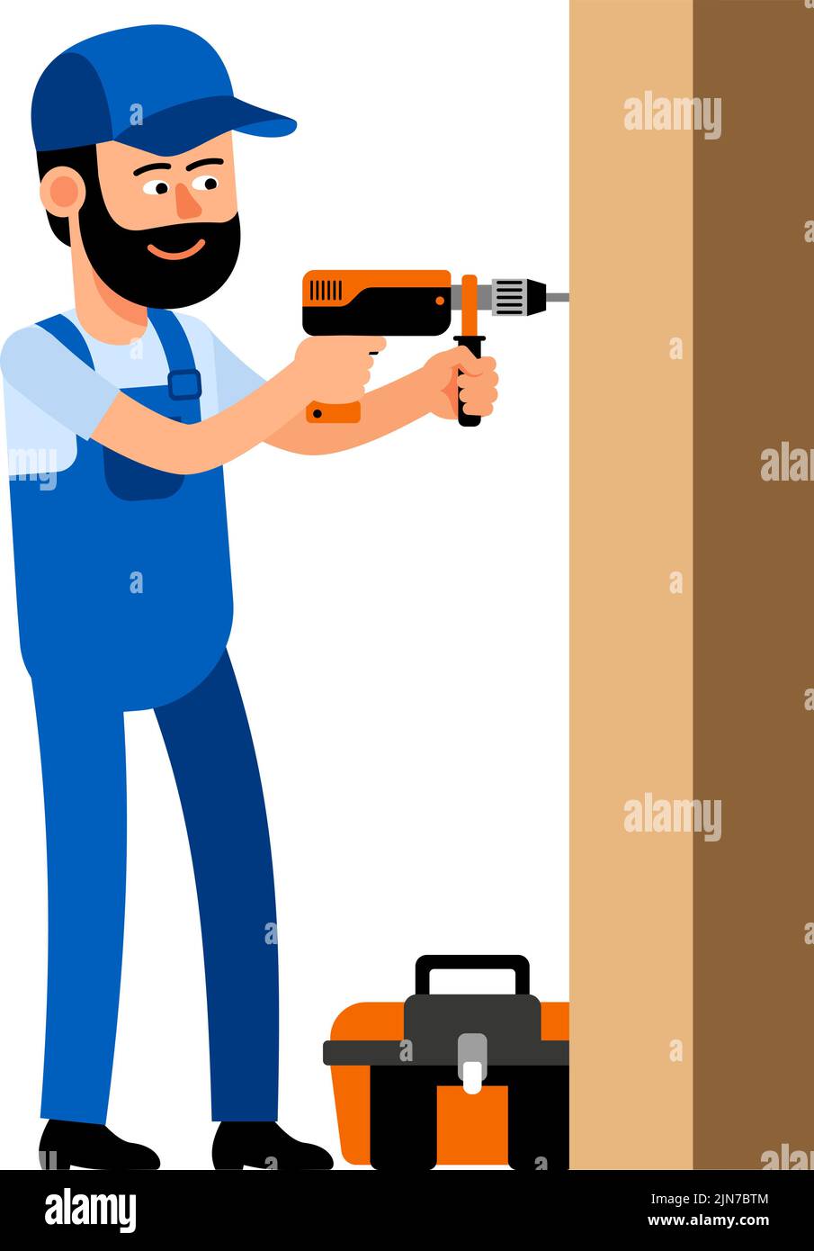 Drill cartoon illustration hi-res stock photography and images - Alamy