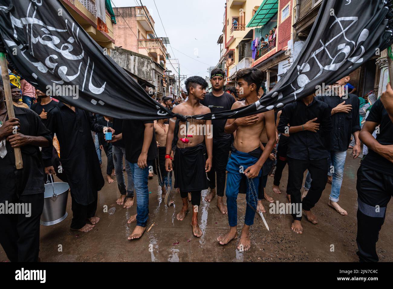 Ahmedabad, Gujarat, India. 9th Aug, 2022. Shia Muslims mourned the ...