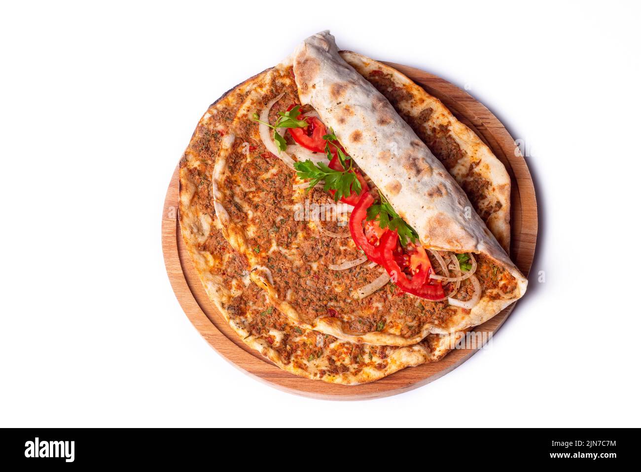 Turkish foods; Turkish pizza -Lahmacun Stock Photo - Alamy