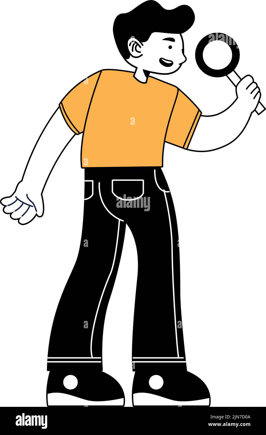 man with magnifying glass Stock Vector Image & Art - Alamy