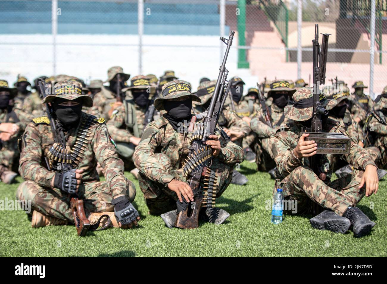 Masked Fighters of Al-Quds Brigades, the military wing of Islamic Jihad ...