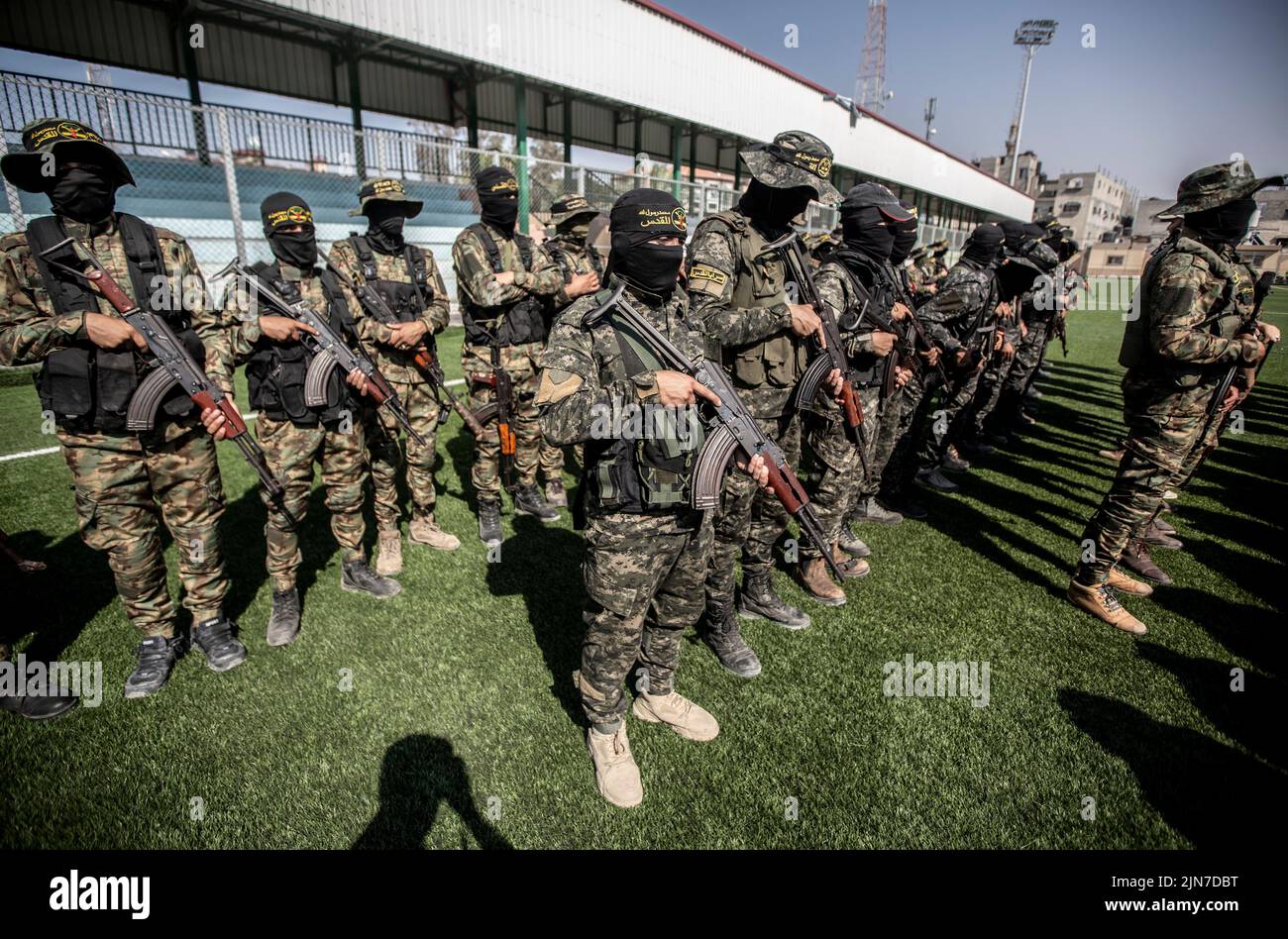 Gaza, Palestine. 08th Aug, 2022. Masked Fighters of Al-Quds Brigades ...