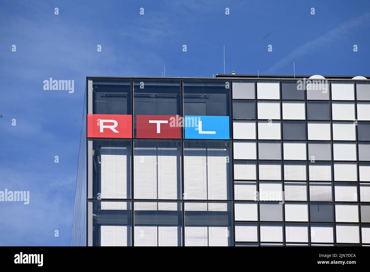 Luxemburg, Luxembourg. 07th Aug, 2022. Logo, RTL Group lettering on the new administration ...
