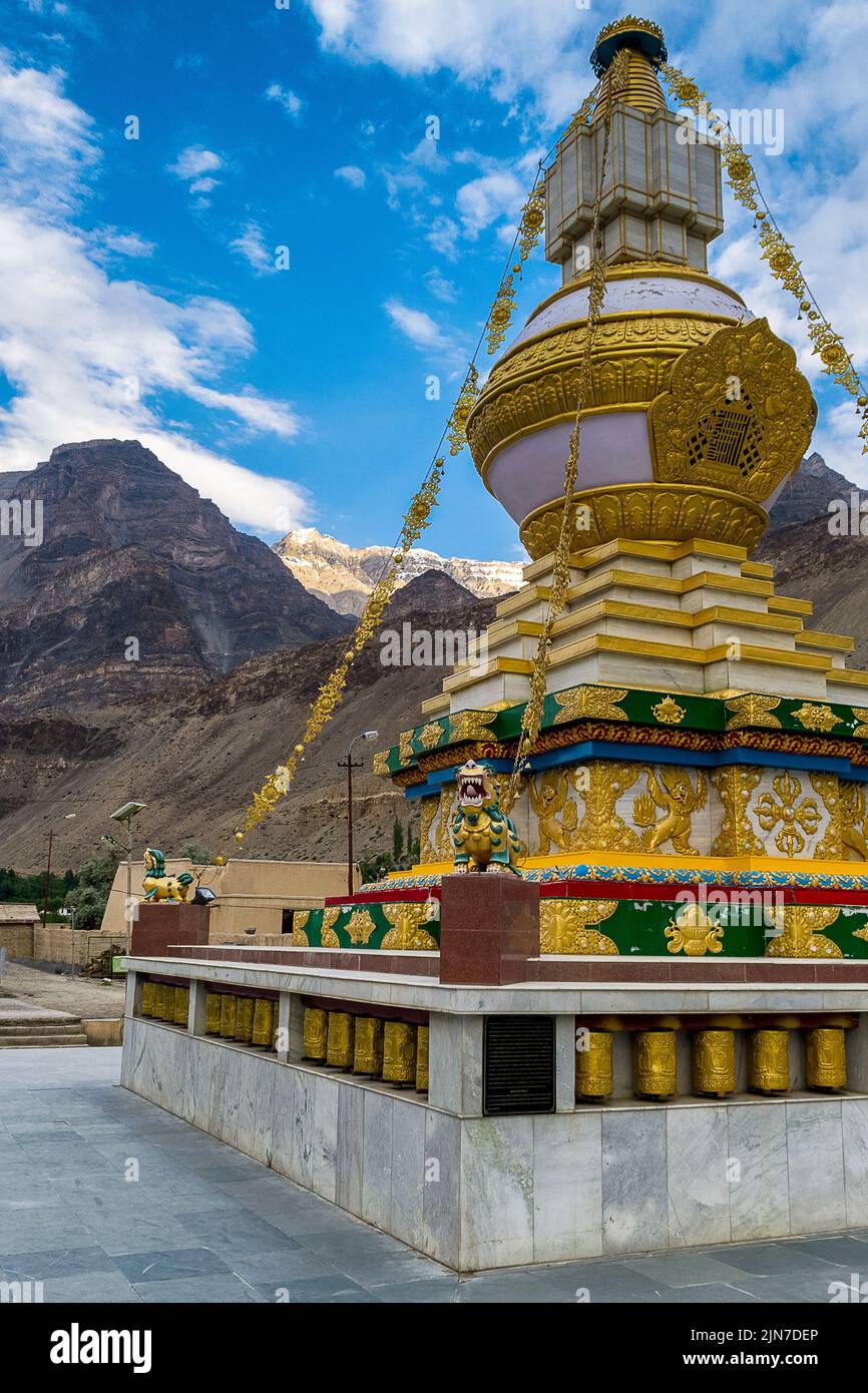 A vertical shot of the Stupa Chorten in Spiti valley, India Stock Photo ...