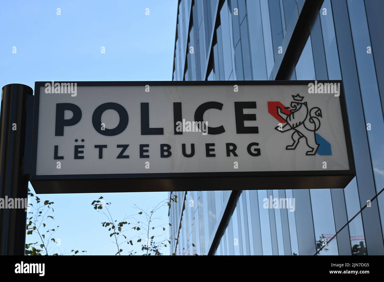 Luxemburg, Luxembourg. 07th Aug, 2022. Logo, lettering Police ...