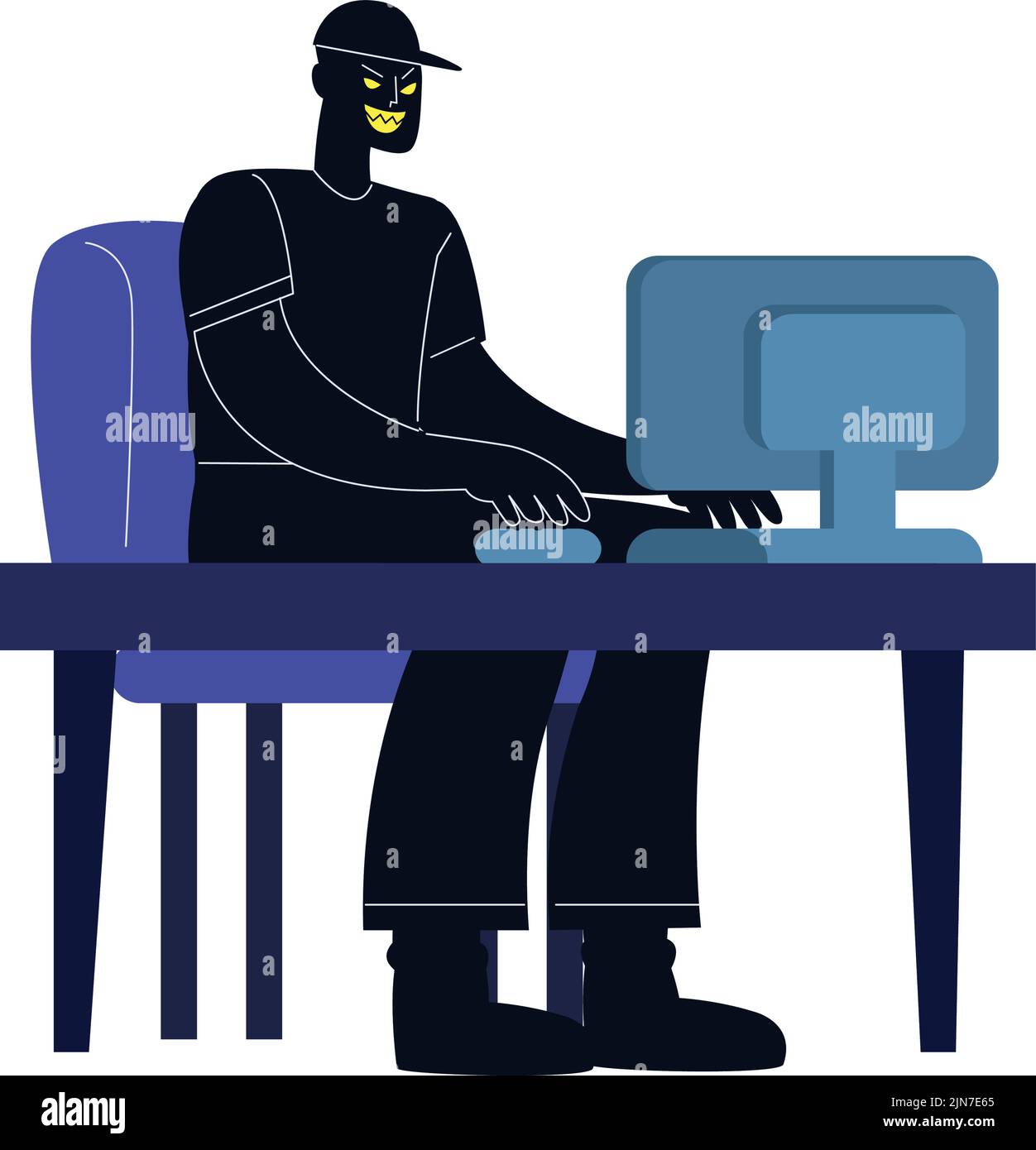 hacker silhouette using desktop Stock Vector Image & Art - Alamy