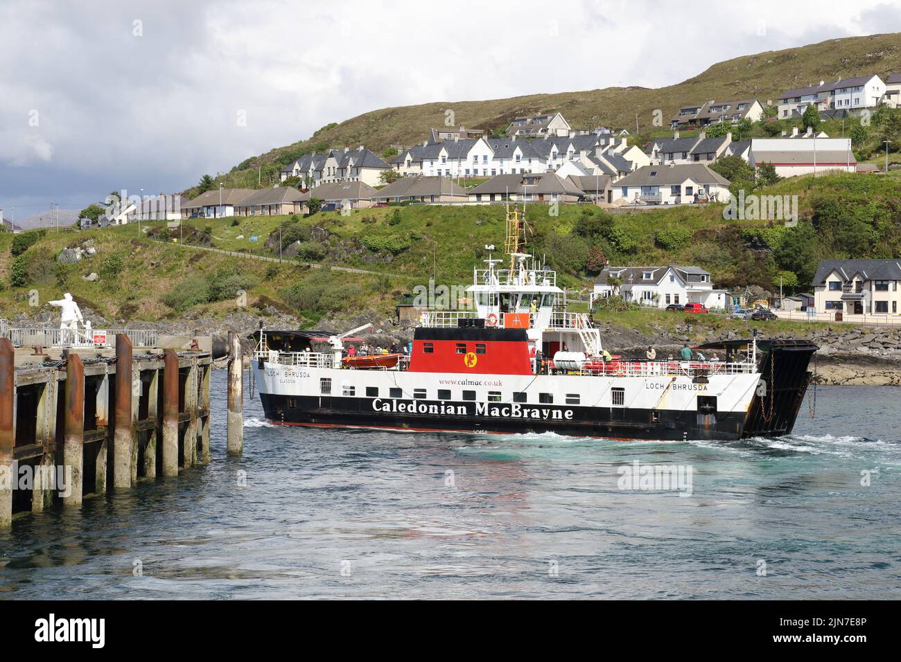 Ferry Loch Bhrusda leaving Mallaig harbour. The MV Loch Bhrusda, Loch ...