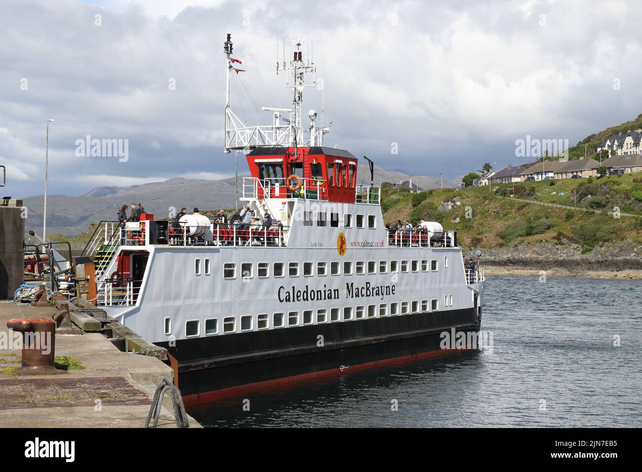 Ferry Loch Bhrusda leaving Mallaig harbour. The MV Loch Bhrusda, Loch ...