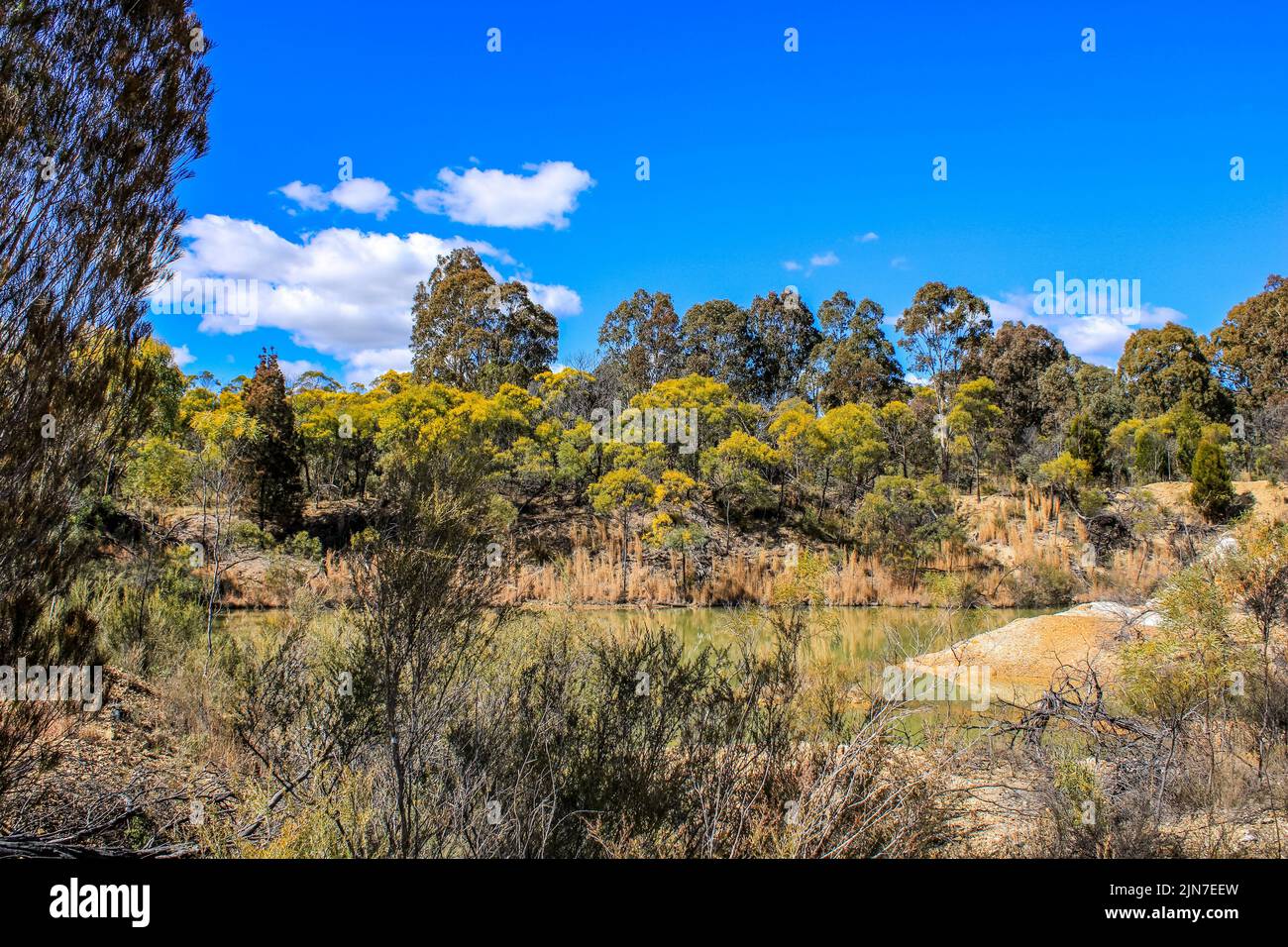 A scenic view of a lake in Emmaville, New South Wales, Australia Stock ...