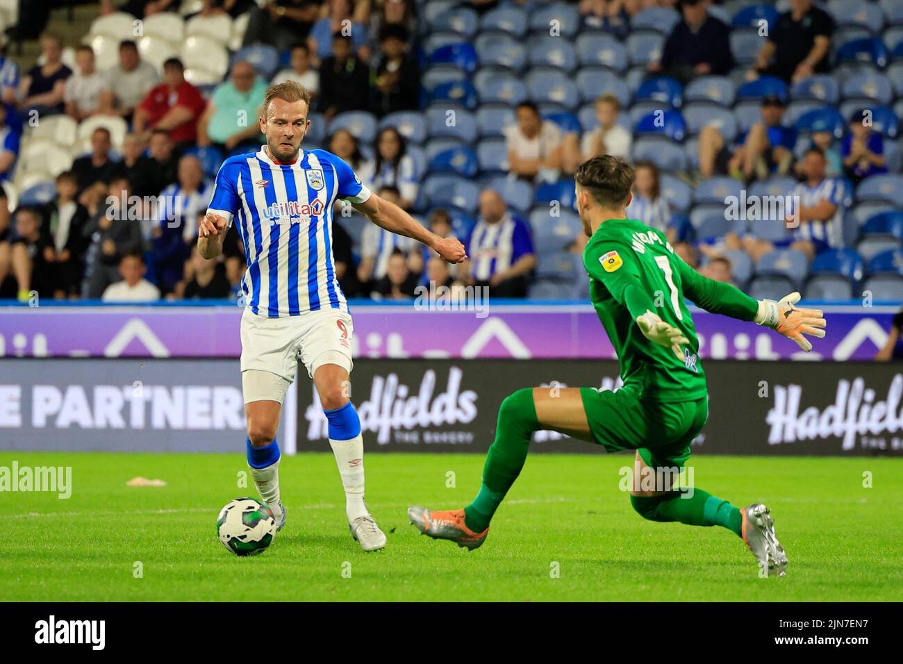 Jordan Rhodes #9 of Huddersfield Town scores to make it 1-4 Stock Photo ...