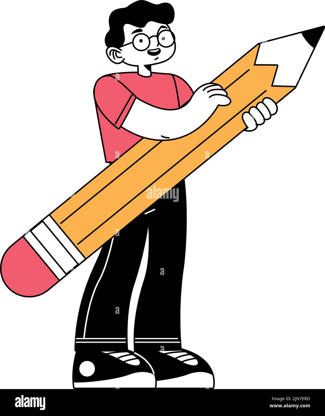 man with pencil Stock Vector Image & Art - Alamy