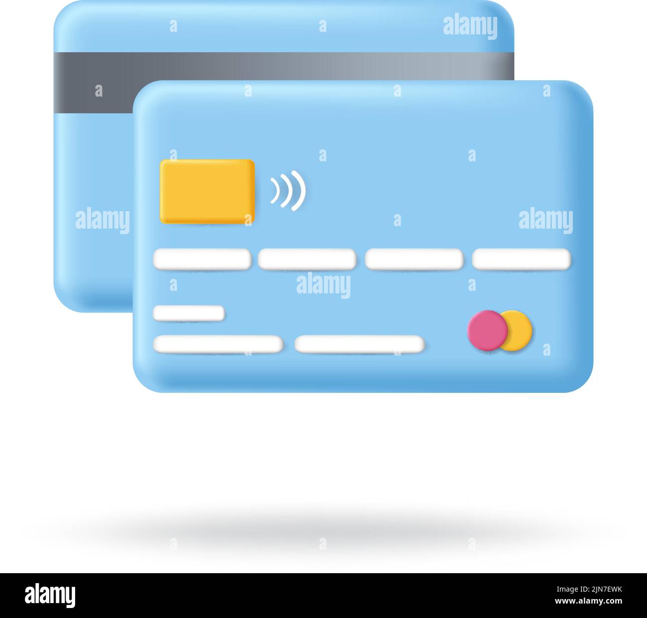 Credit card with chip 3d icon in cartoon style. Financial online ...