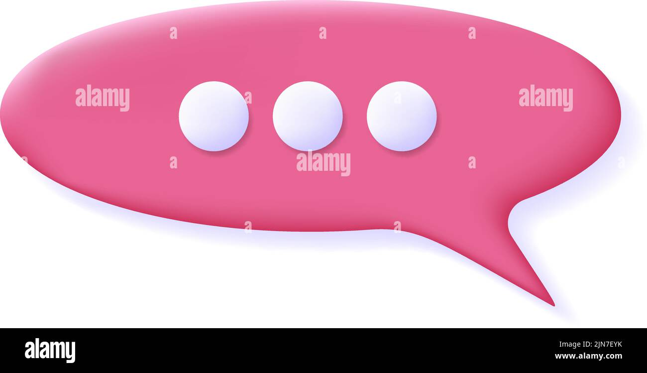 Speech bubble 3d icon message concept. Realistic speech bubble with ...