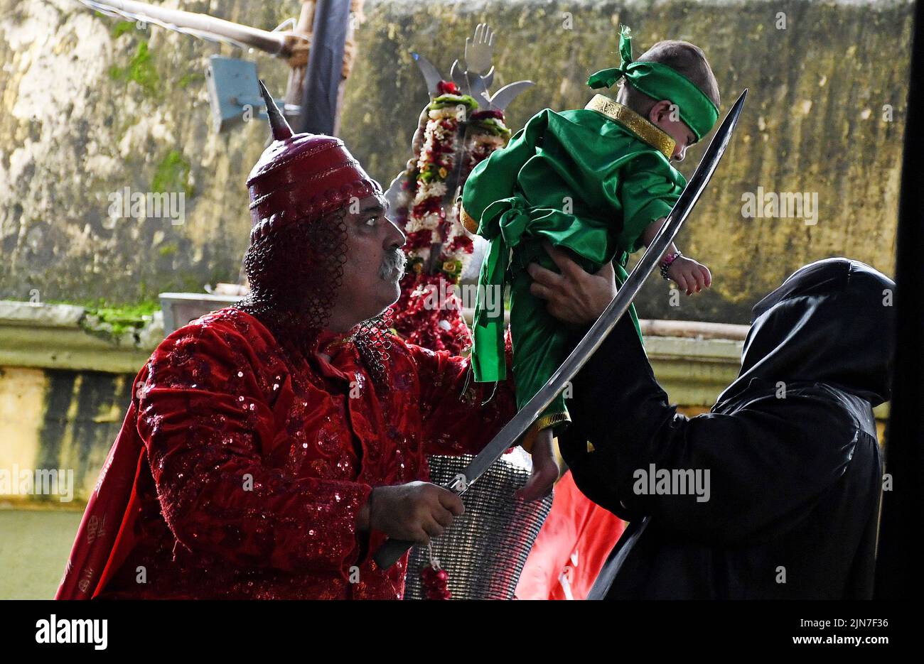 Re-enactment of the battle of Karbala is seen during Muharram ...