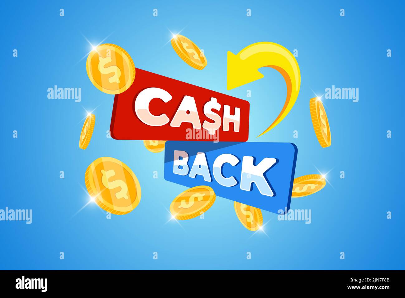 Cashback loyalty program banner concept. Cash back service after ...