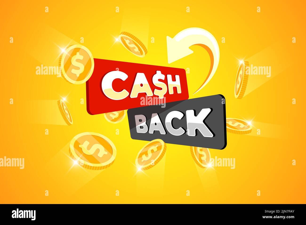 Cashback loyalty program banner concept. Cash back service after ...