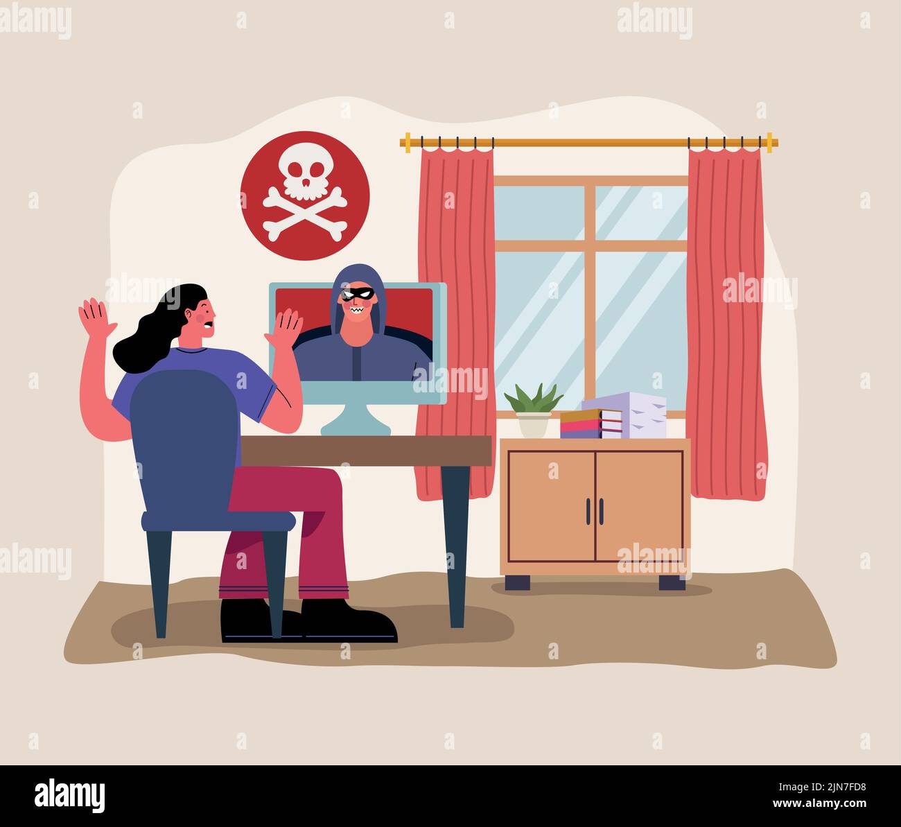 hacker in desktop of woman Stock Vector Image & Art - Alamy