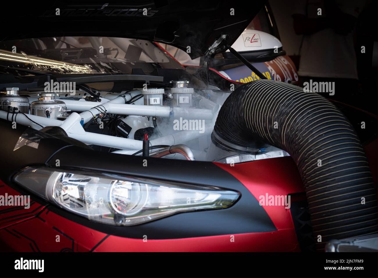 Electric car engine cooling system with pipe and smoke detail ...