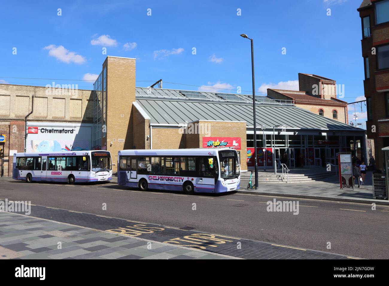 Buses collect and drop off passengers outside Chelmsford Station ...