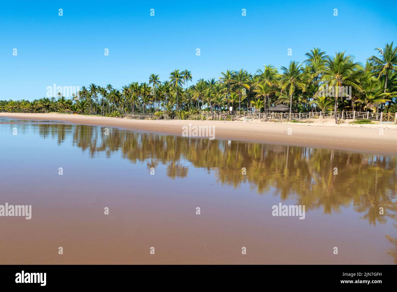 Idyllic beach with crystal clear water in Taipus de Fora, Marau, State ...