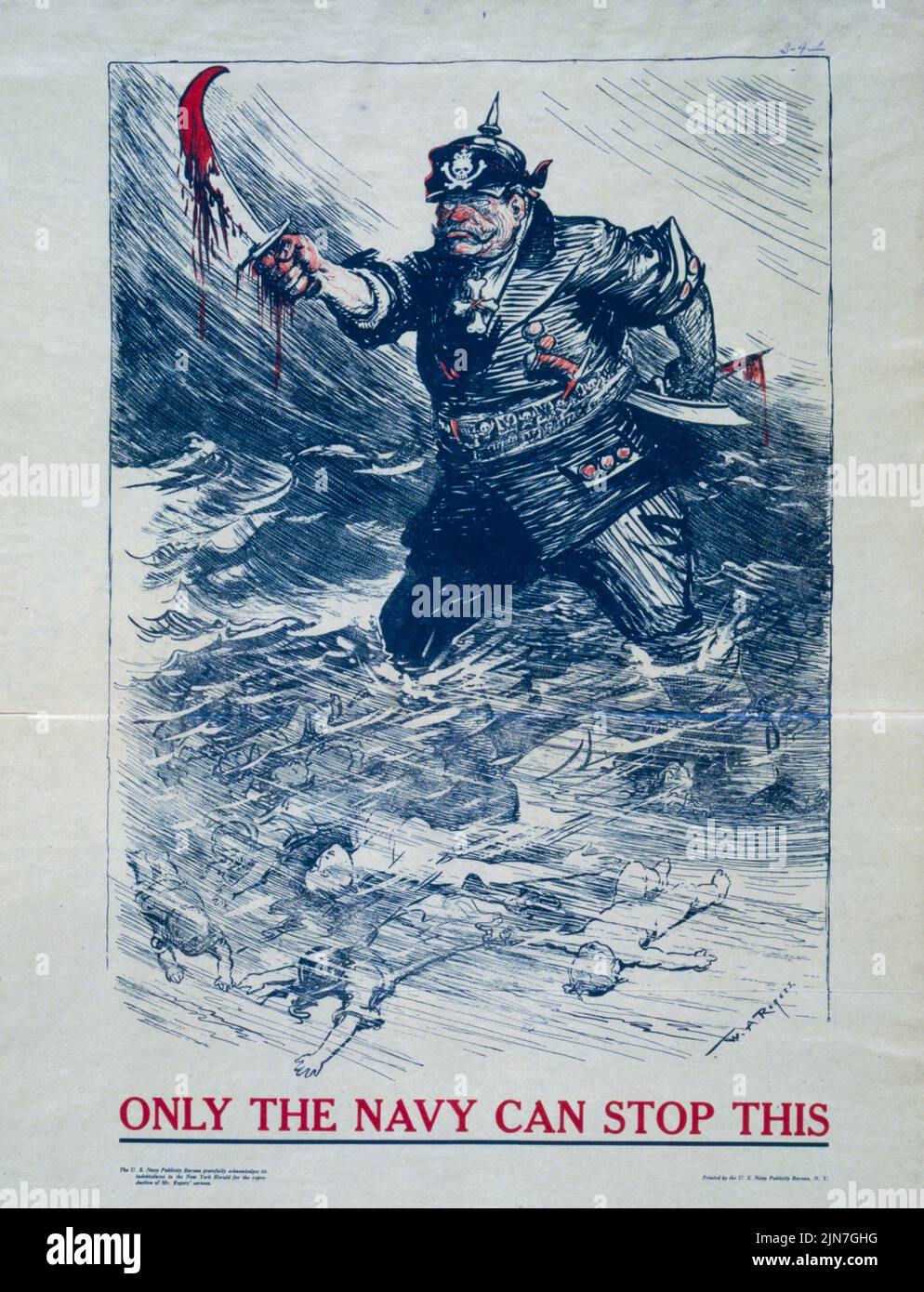 Only the Navy can stop this (1917) American World War I era poster by ...