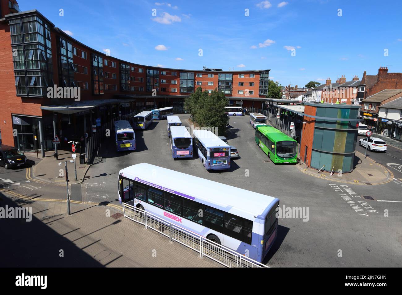 Bus station adjacent to railway station, Chelmsford, Essex, UK Stock ...
