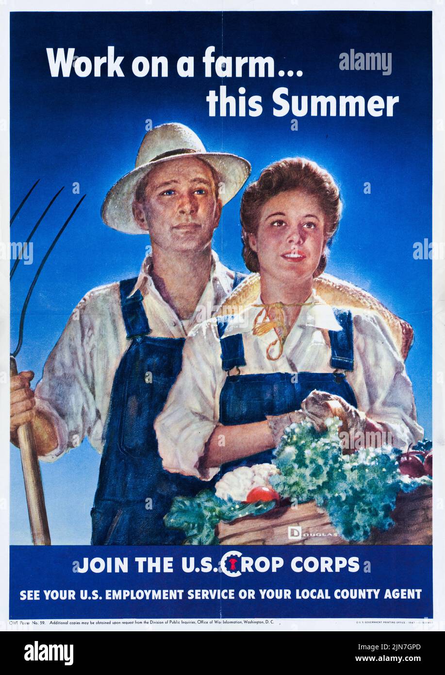 Vintage ww2 1943 american propaganda poster hi-res stock photography ...