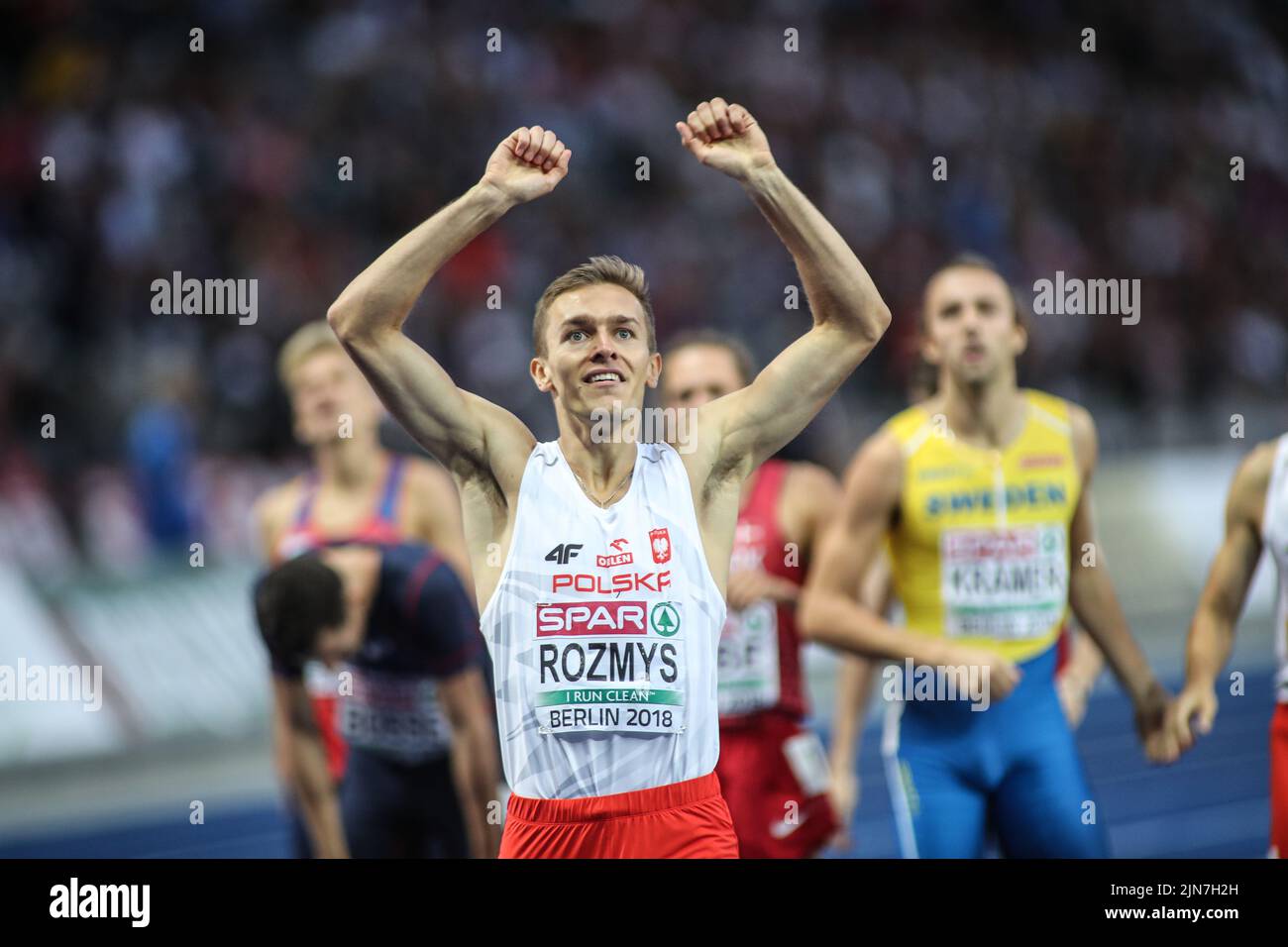 Michael Rozmys winning the 800 meters at the European Athletics ...