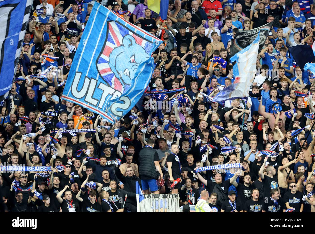 Rangers fans in the stands during the UEFA Champions League, third ...