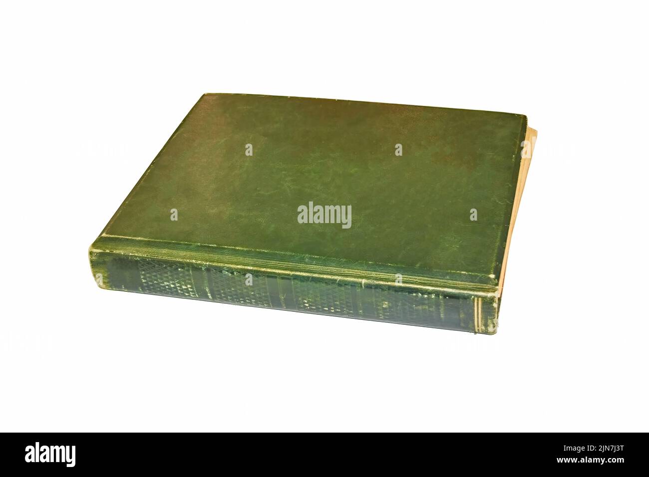 Antique book with leather-bound cover on a white background Stock Photo ...