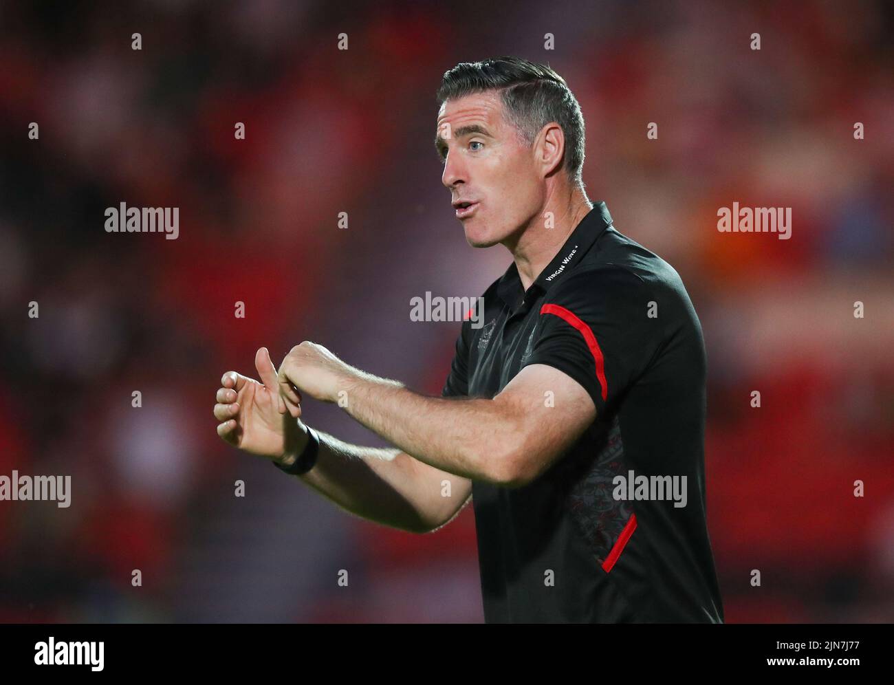 Lincoln City manager Mark Kennedy during the Carabao Cup, first round ...