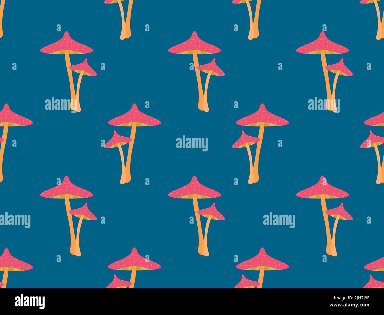 Toadstool mushrooms seamless pattern. Mushrooms with red caps. Not ...