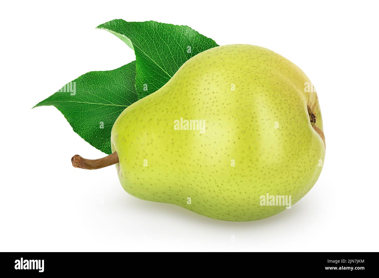 Green pear fruit isolated on white background with full depth of field ...