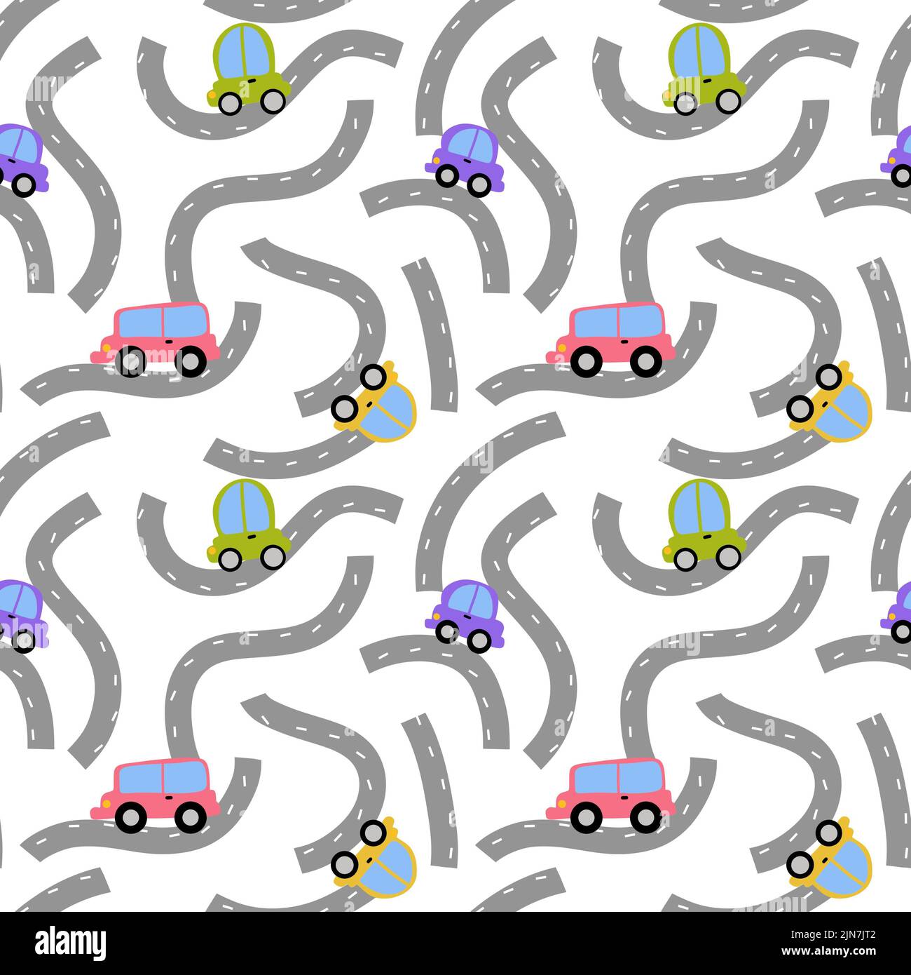Cartoon kids seamless cars toys pattern for child clothes print and ...