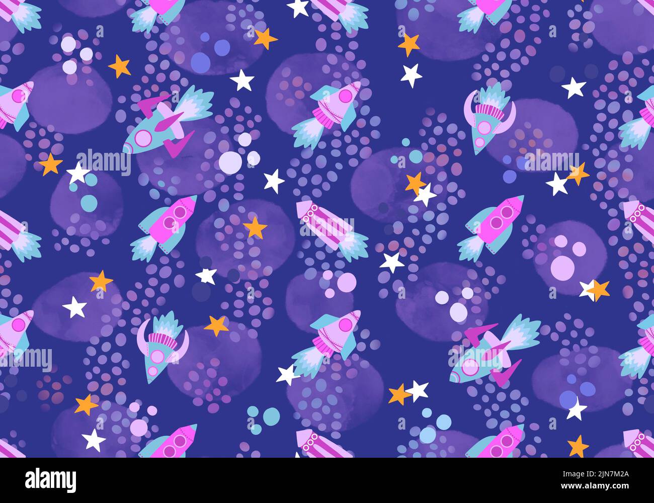 Cartoon seamless spaceship pattern for fabrics and kids and school ...